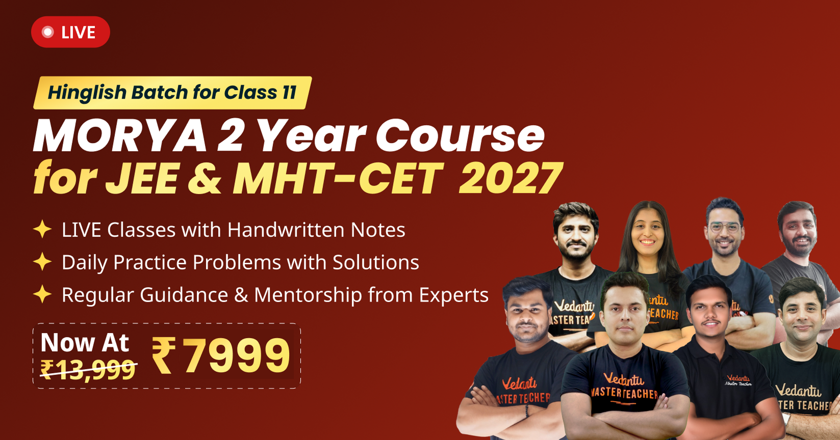 Full Syllabus Live Online Tuition for MORYA Batch For JEE 2027 (2-Year Course)