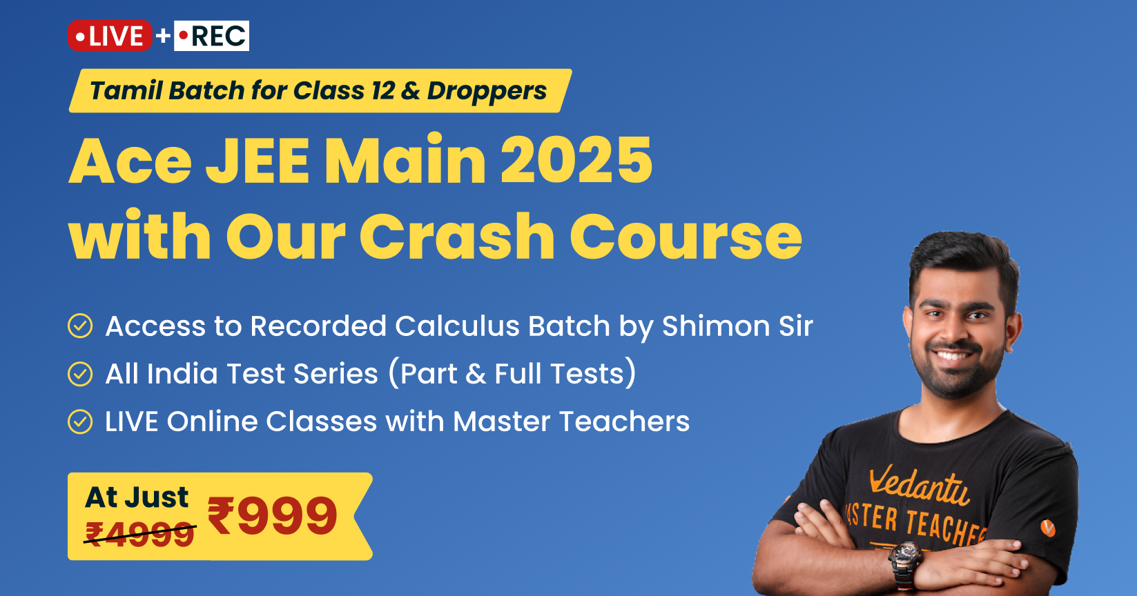 Full Syllabus Live Online Tuition for JEE Main Crash Course 2025